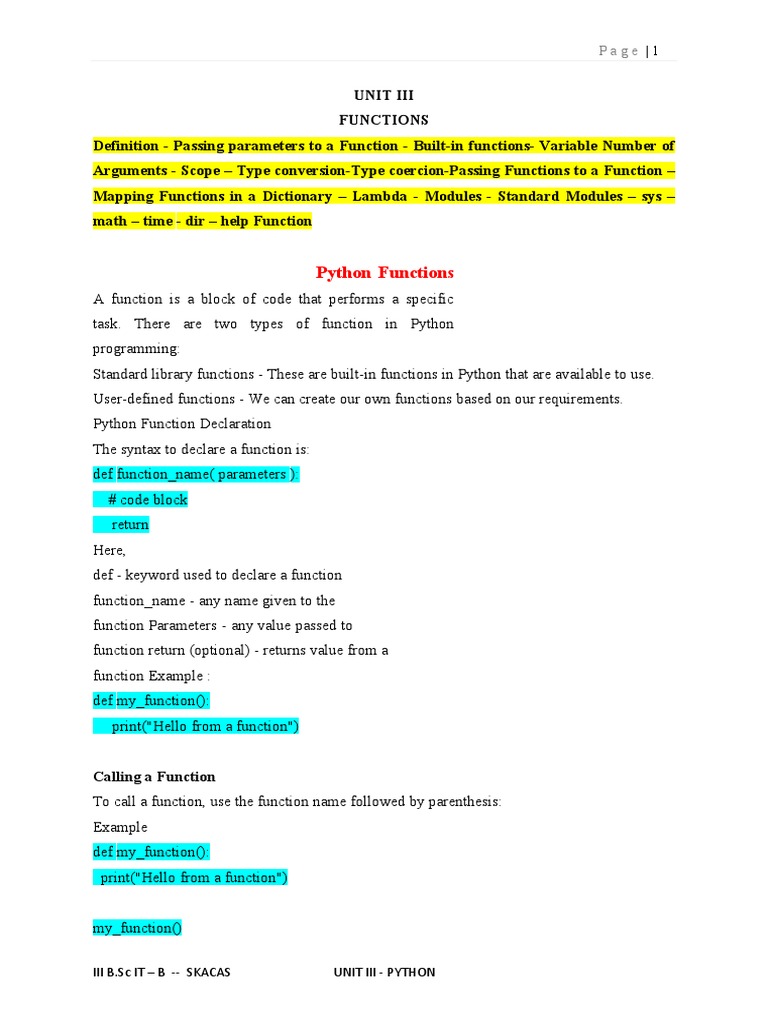 Unit Iii Python Pdf Parameter Computer Programming Anonymous Function 3889