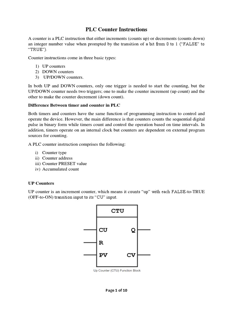 PLC Counter Instructions (1) | PDF | Programmable Logic Controller | Timer