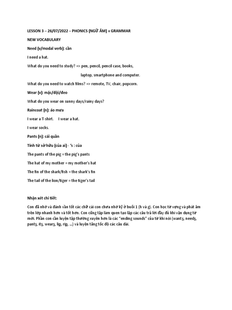 Lesson 3 - 26.07.2022 | PDF