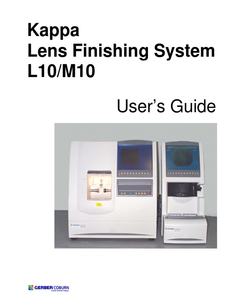 Kappa Lens Finishing System L10 - M10.User's Guide | PDF | Mains ...