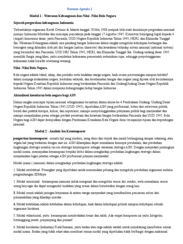 Resume Modul Orientasi p3k | PDF