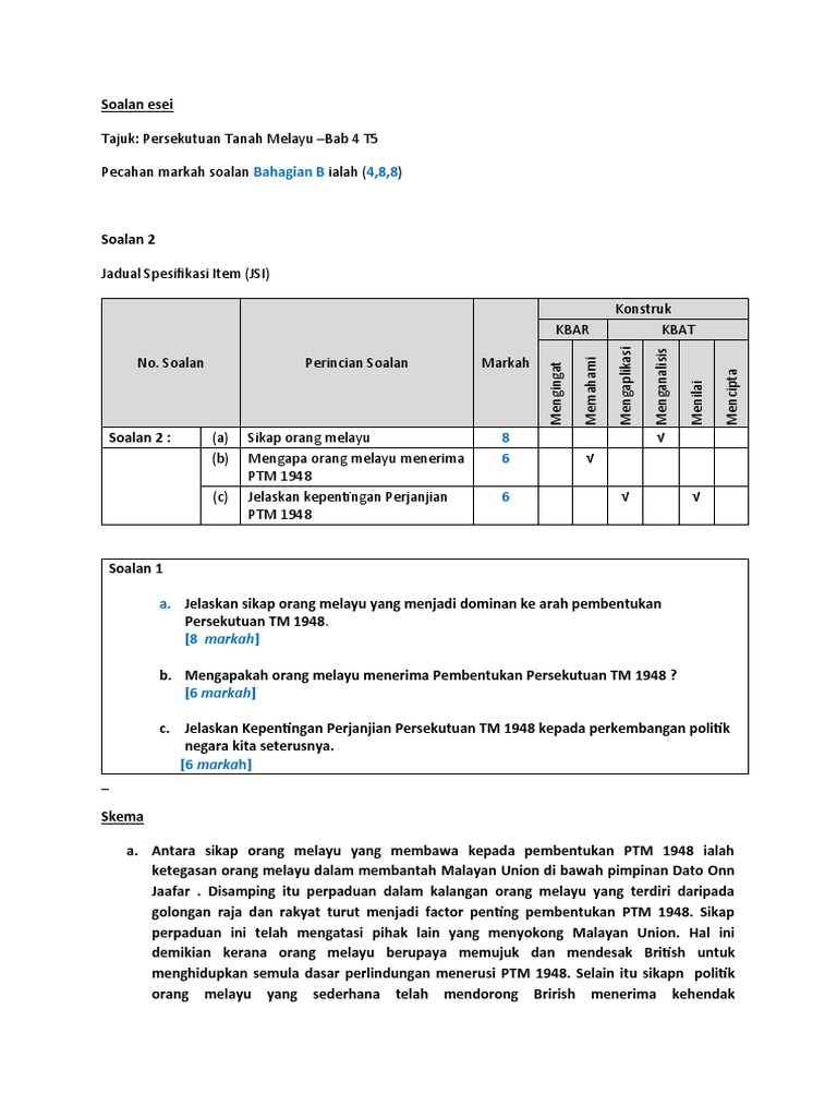 T5 BAB 04 Persekutuan Tanah Melayu | PDF