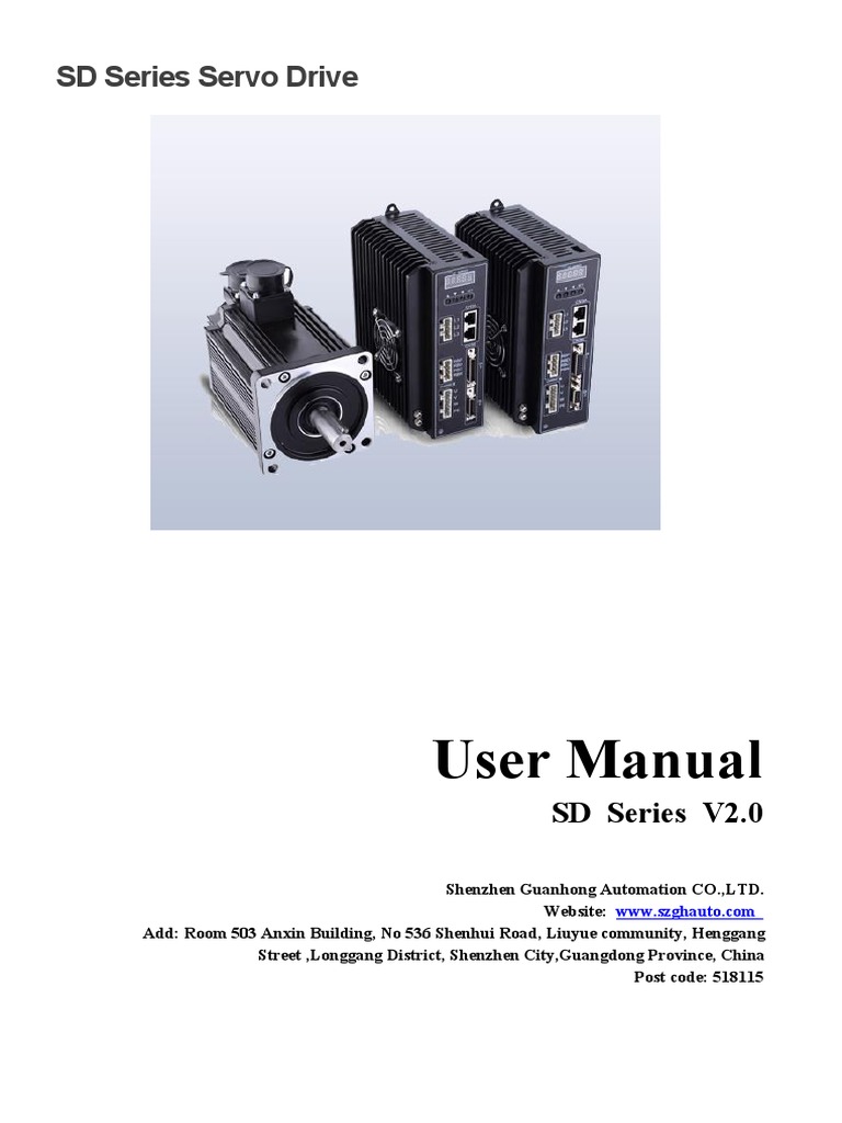 User Manual (SZGH-SD Series) V2.0-U | PDF | Power Supply | Electric Motor