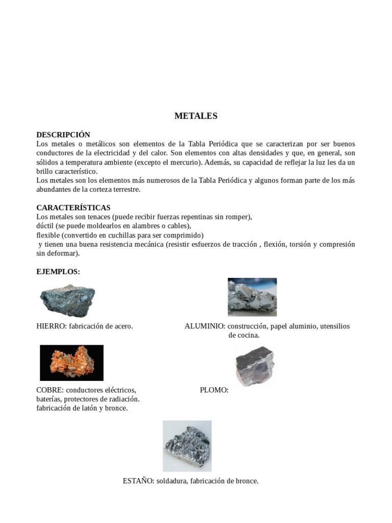Quimica 2 Metales | PDF | Elementos químicos | Rieles