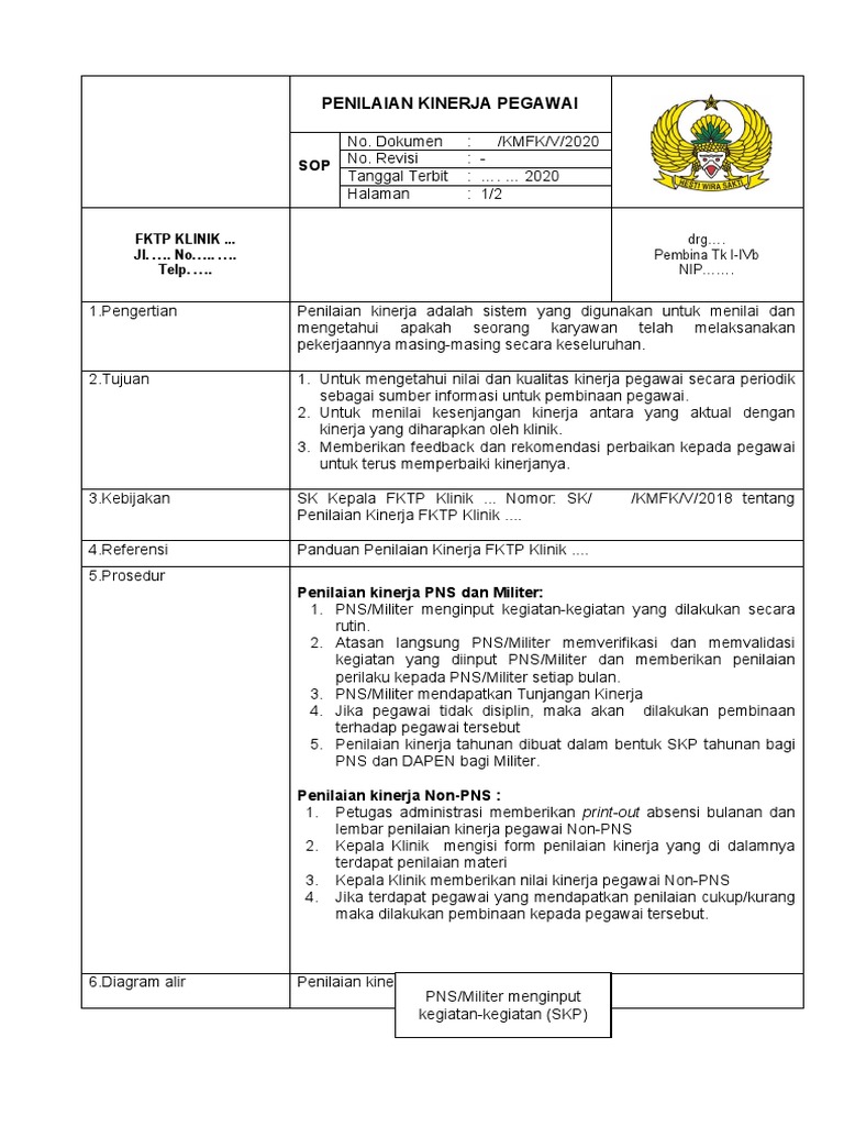 Sop Penilaian Kinerja Pegawai | PDF