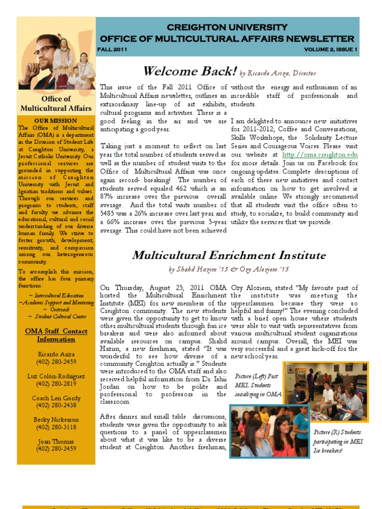 Office of Multicultural Affairs Newsletter Fall 2011 | PDF ...