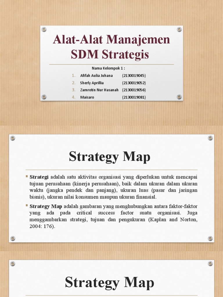 Alat-Alat Manajemen SDM Strategis, TM 6 (KEL 1) | PDF