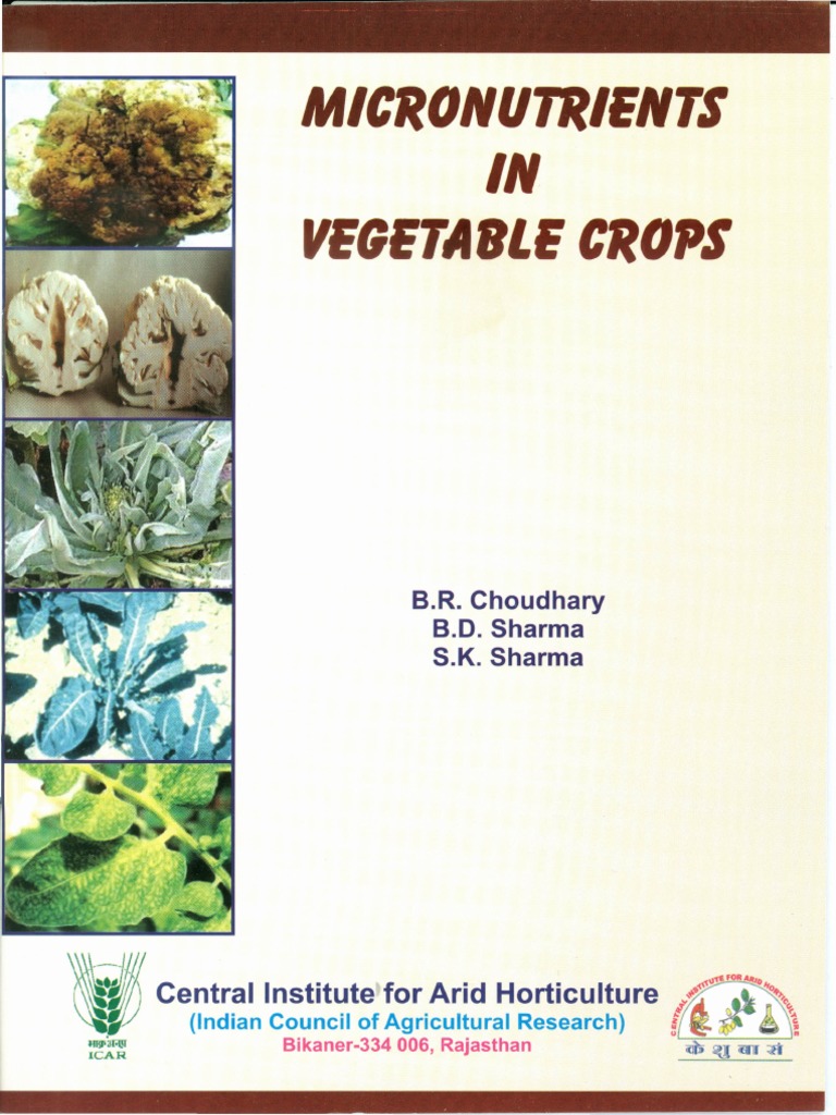 Micronutrients Vegetable 2013 | PDF | Soil | Plant Nutrition