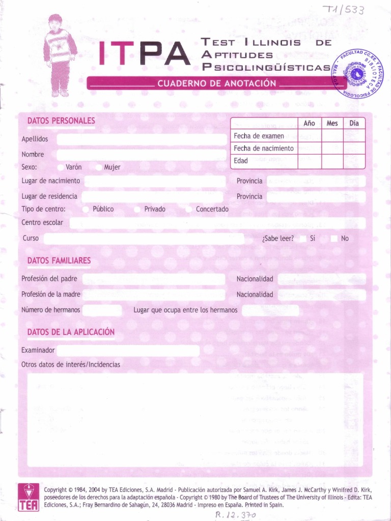 ITPA - Cuaderno de Anotaciones | PDF