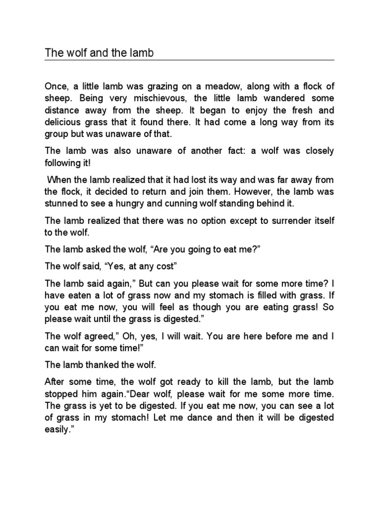 The Wolf and the Lamb: A Moral Tale | PDF | Religion & Spirituality
