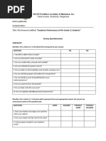 PDF Academic Performance Questionnaire | PDF