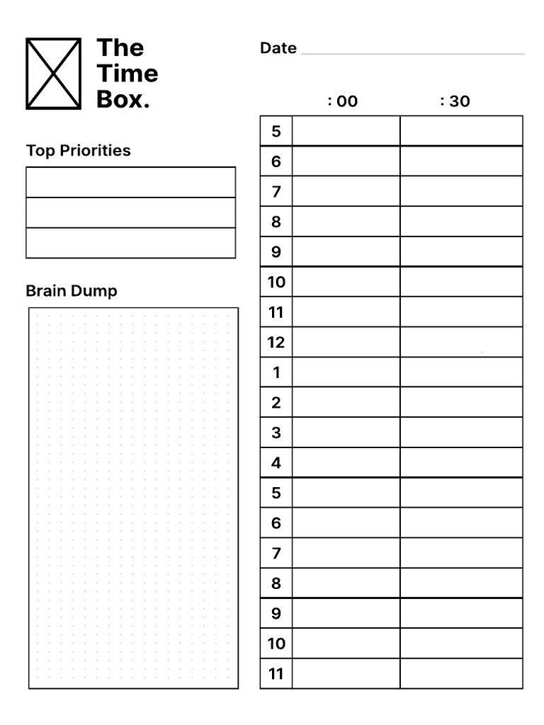 The Time Box A4 - Front | PDF