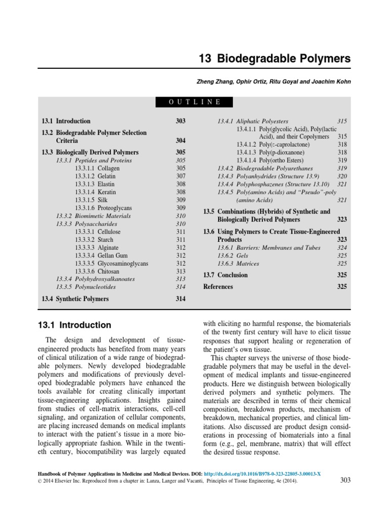 Biodegradable Polymer | PDF | Tissue Engineering | Extracellular Matrix