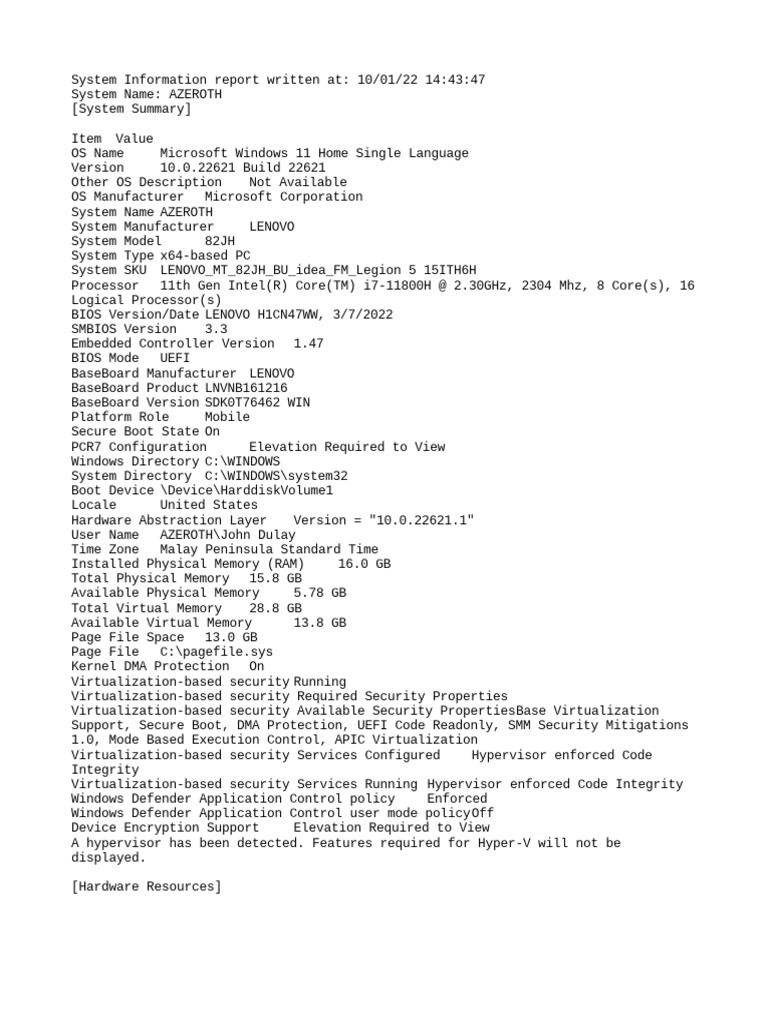 MSInfo | PDF | Device Driver | Operating System