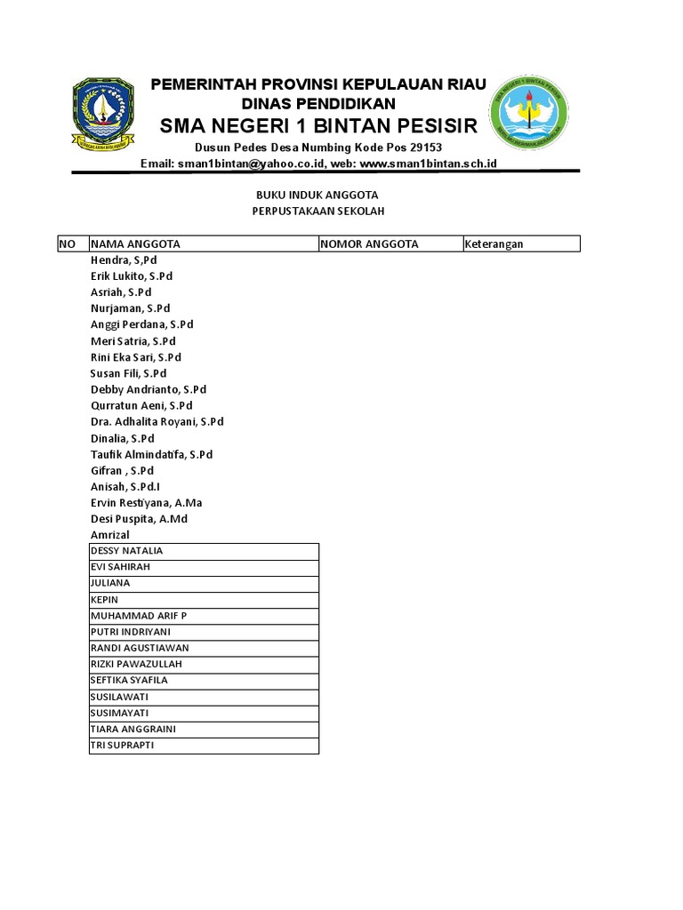 Buku Induk Anggota Perpustakaan Pdf