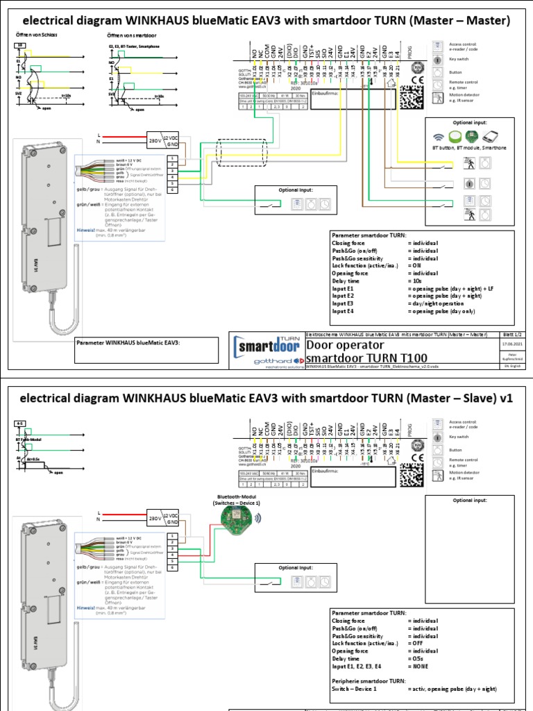 WINKHAUS BlueMatic EAV3 - Smartdoor TURN Elektroschema v2.0 EN | PDF ...