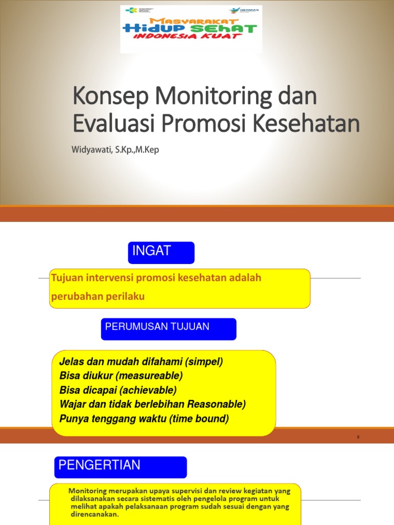 Konsep Monitoring Dan Evaluasi Promosi Kesehatan | PDF