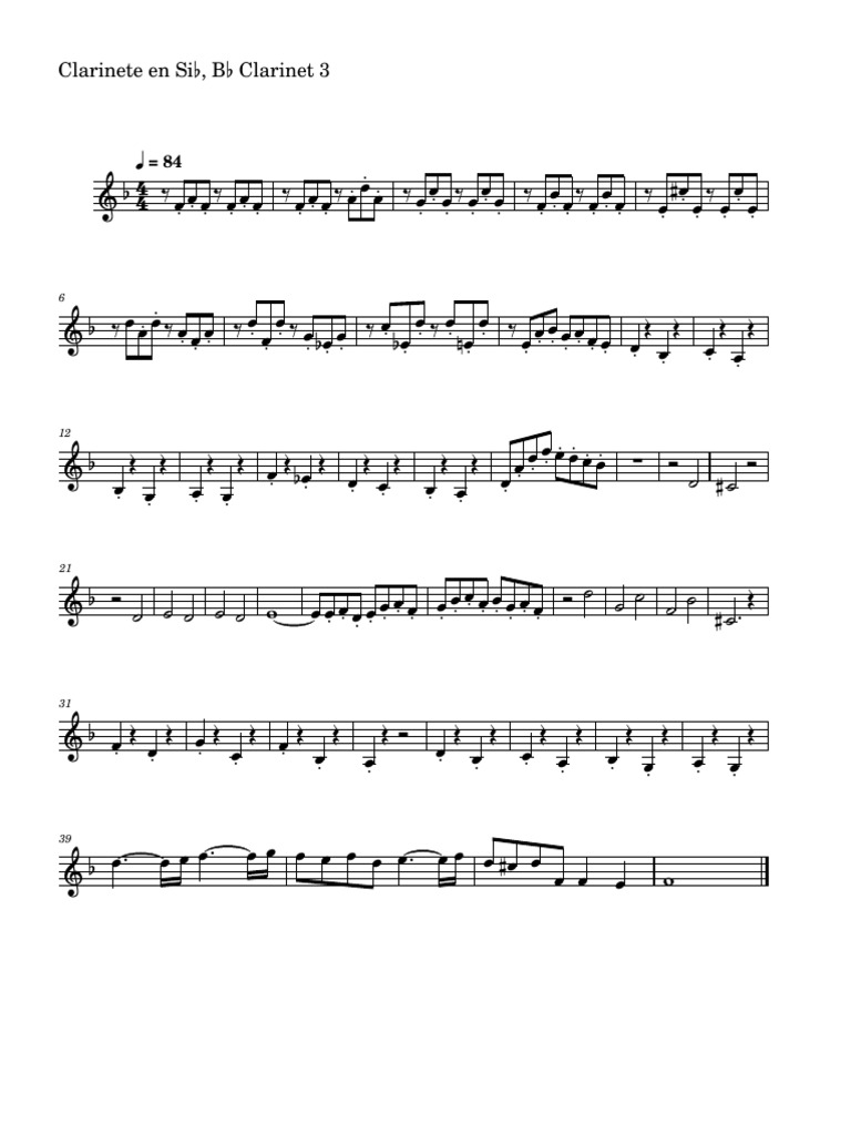 Pavane for Clarinet Quartet-Clarinete en Sib, Bb Clarinet 3 | PDF