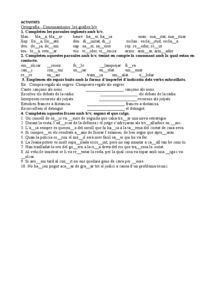 Activitats B V Pdf