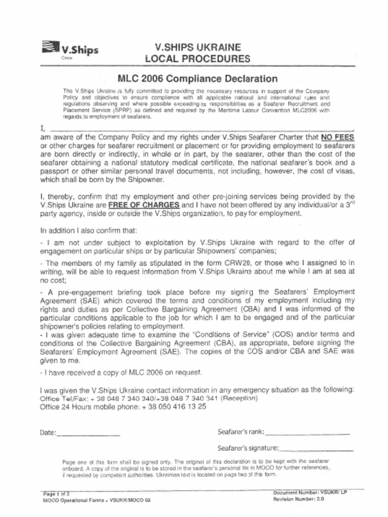 V.ships Forms | PDF