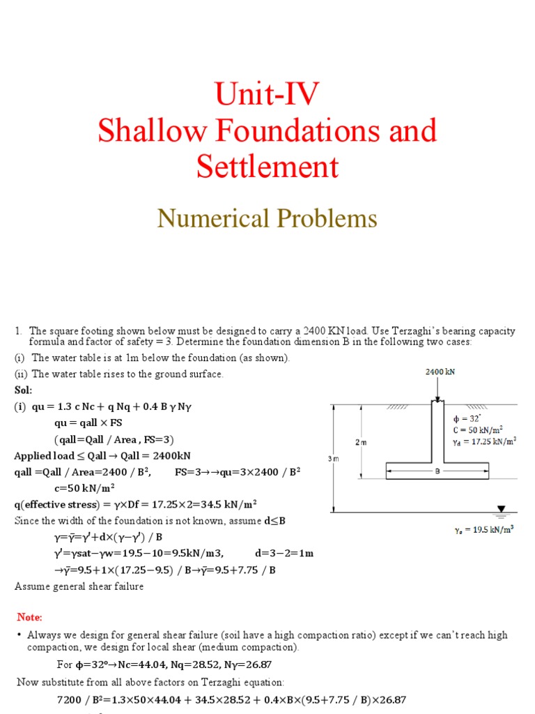 Numerical Problems | PDF | Earth Sciences | Solid Mechanics