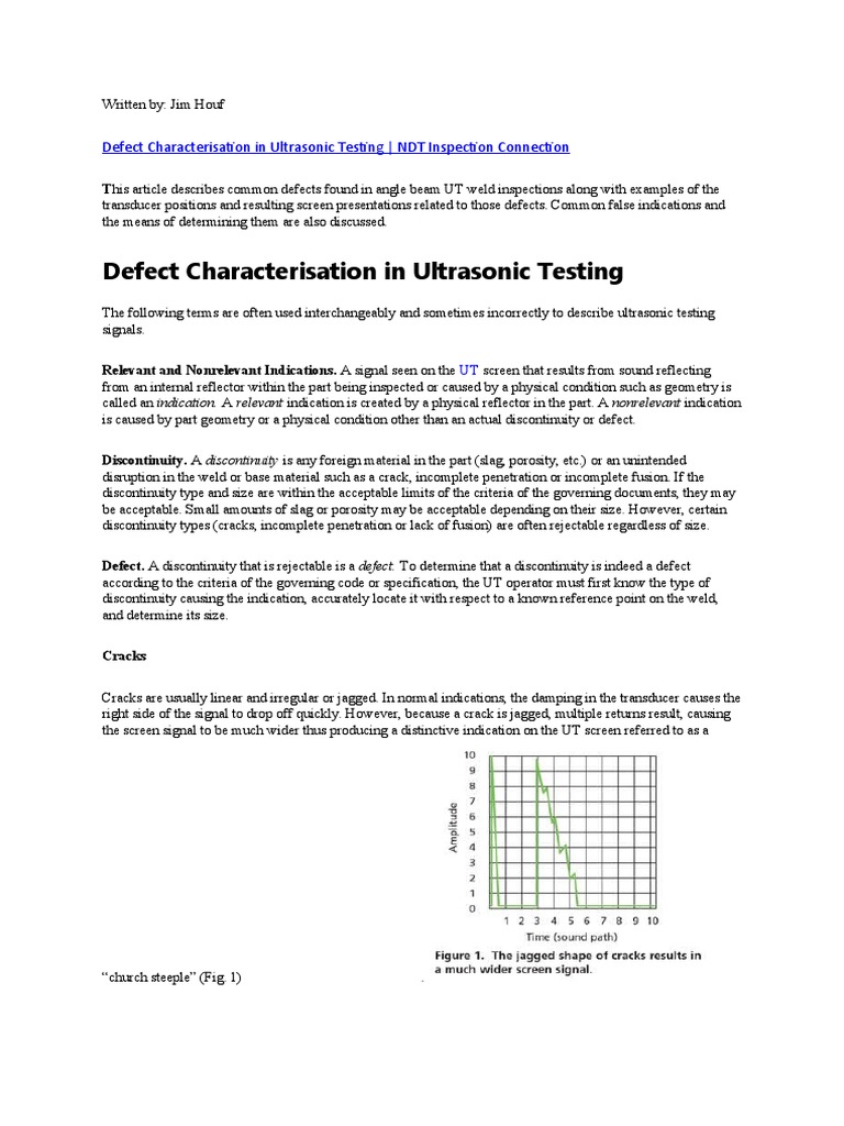 Defect Types in Ultrasonic Testing | PDF | Welding | Construction