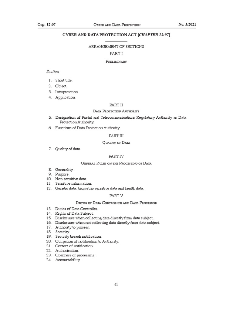Act 5 of 2021 Data Protection Act_Watermarked | PDF | Computer Security ...