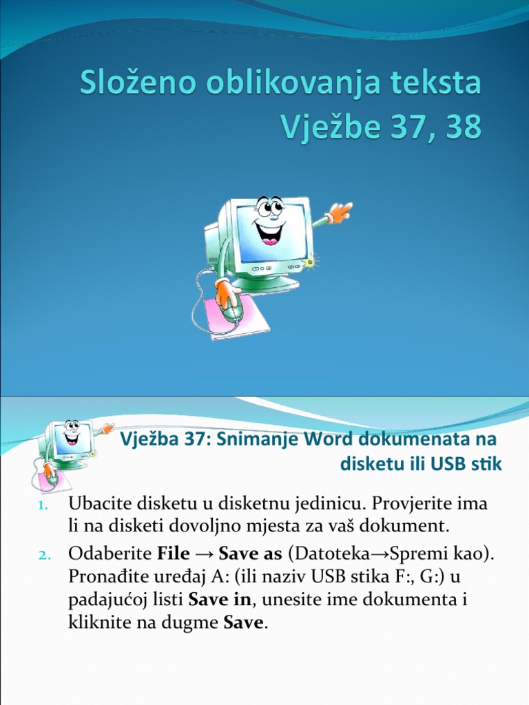 Slozeno Oblikovanja Teksta, Vjezbe 37, 38 | PDF