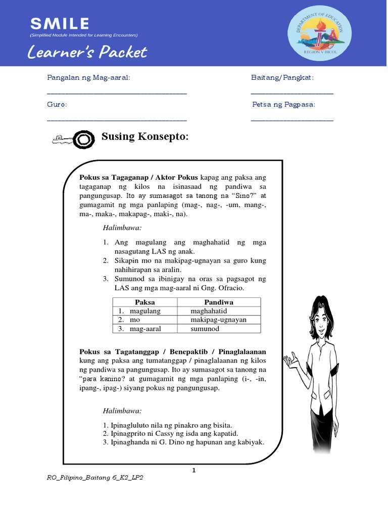 Susing Konsepto:: Pokus Sa Tagaganap / Aktor Pokus Kapag Ang Paksa Ang | PDF