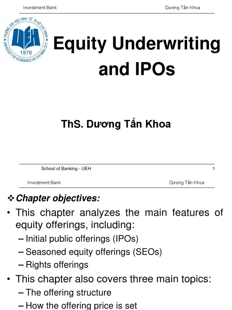Chapter 2 - Equity Underwriting and IPO-Part 1 | PDF | Initial Public ...