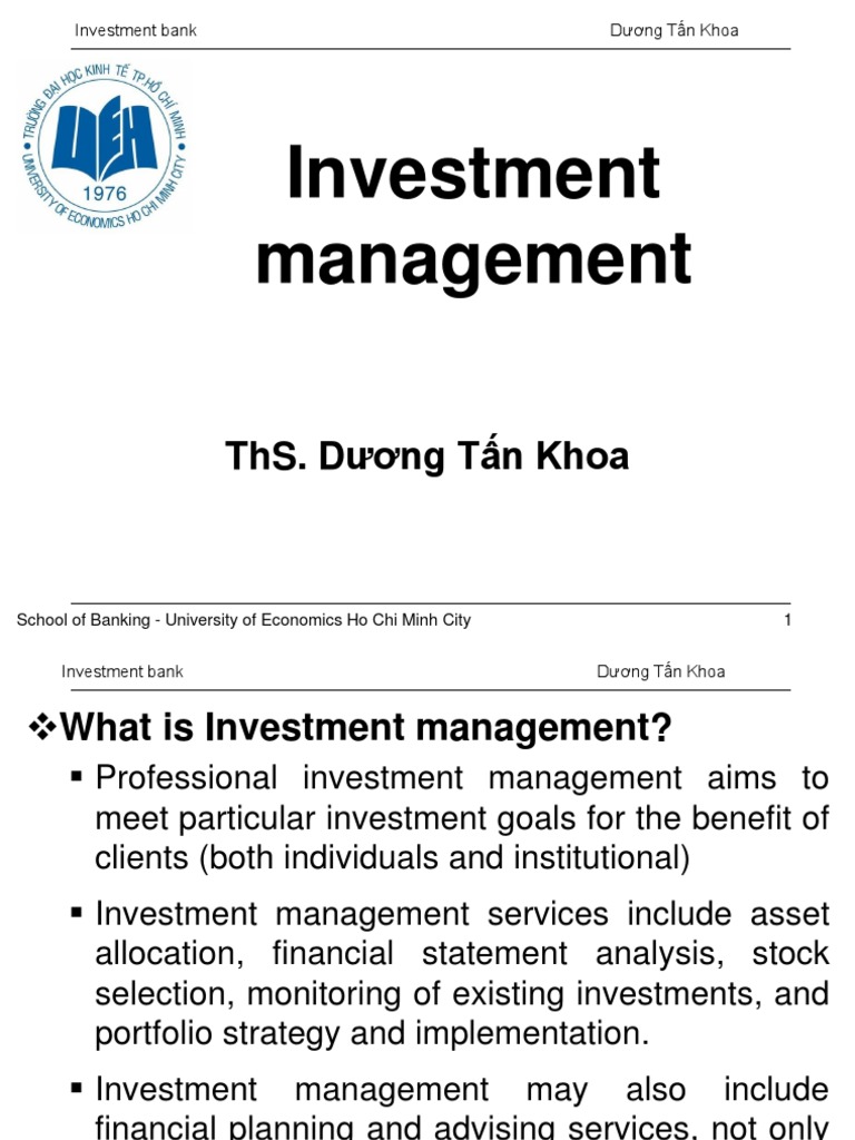 Overview of Investment Management | PDF | Investment Fund | Exchange ...