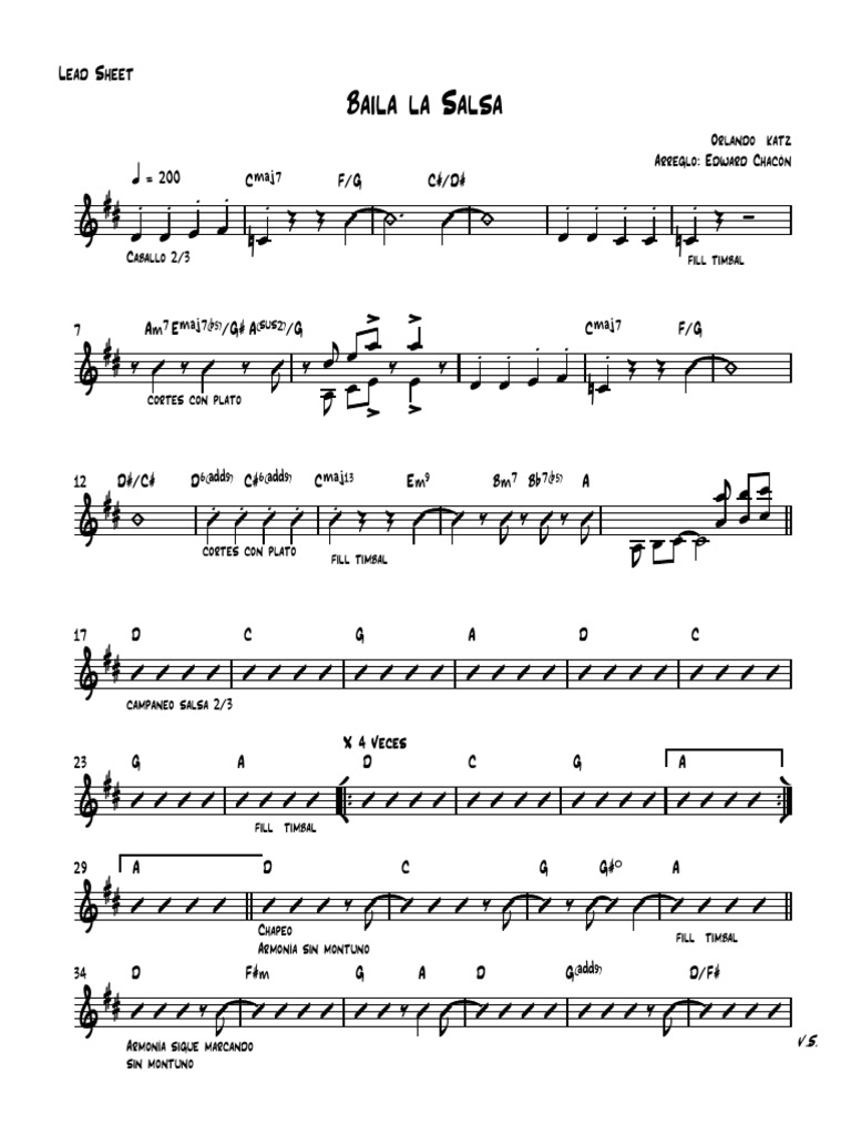 Baila La Salsa - Lead Sheet | PDF