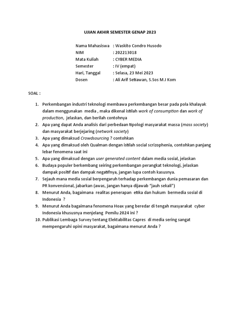 Waskito Uas Cybermedia23 | PDF