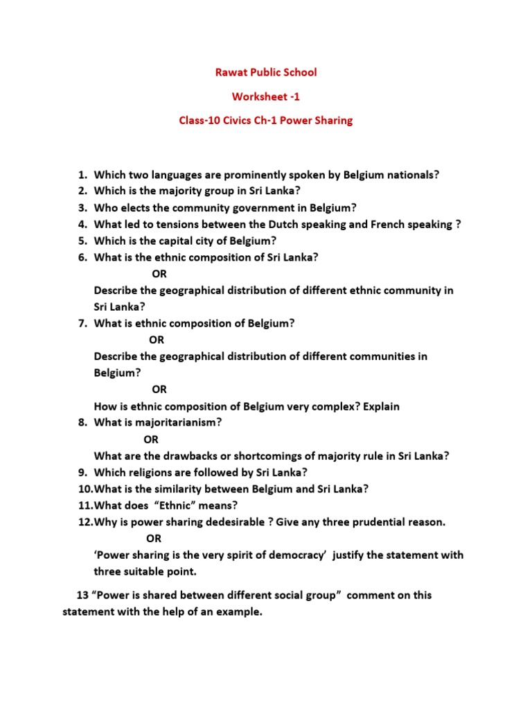 Worksheet 1 CivicsCh 1 | PDF