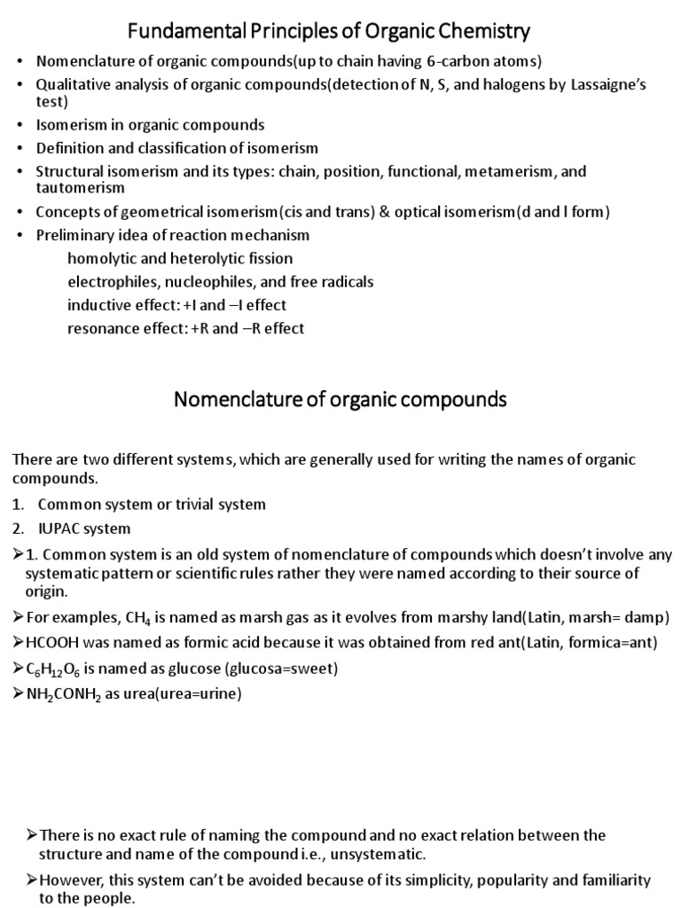 Fundamental Principles of Organic Chemistry | PDF | Functional Group ...