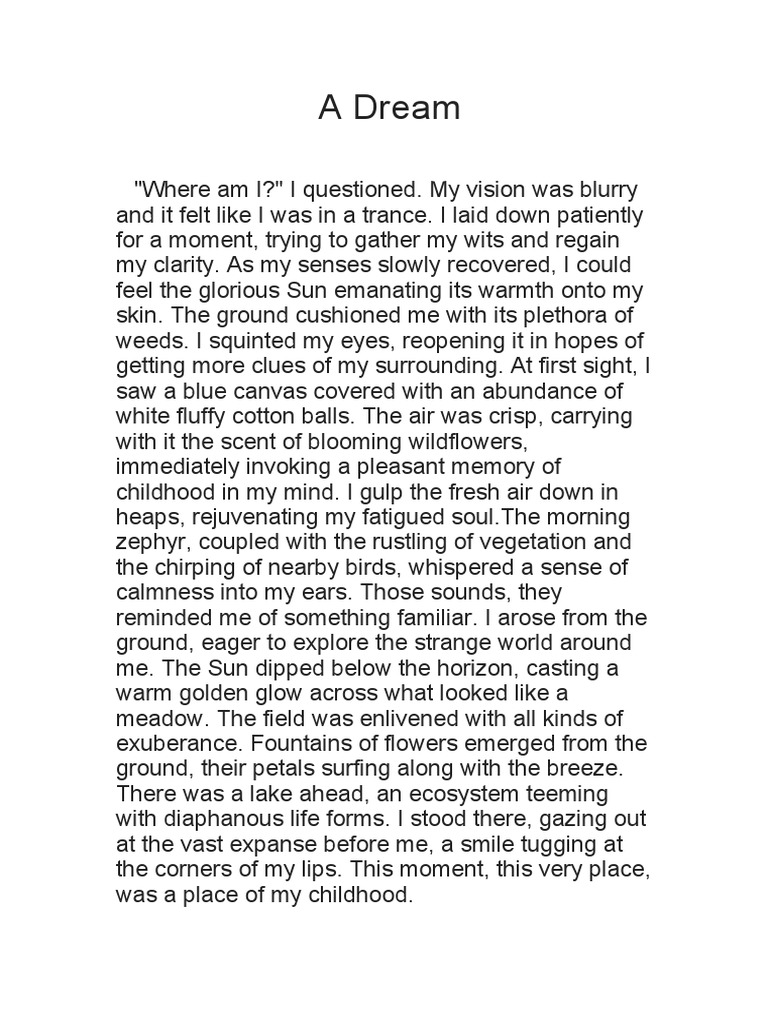 A Dream (Updated) | PDF | Poetry