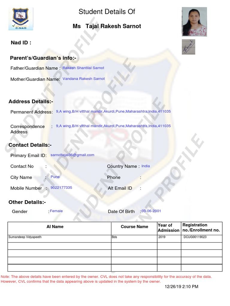 Studentprofile | PDF