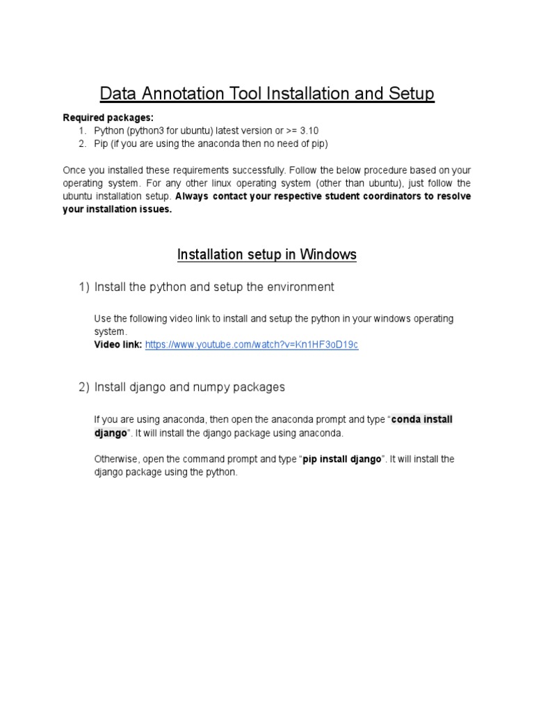 Data Annotation Tool Installation Guide Pdf Python Programming Language Operating System 8017