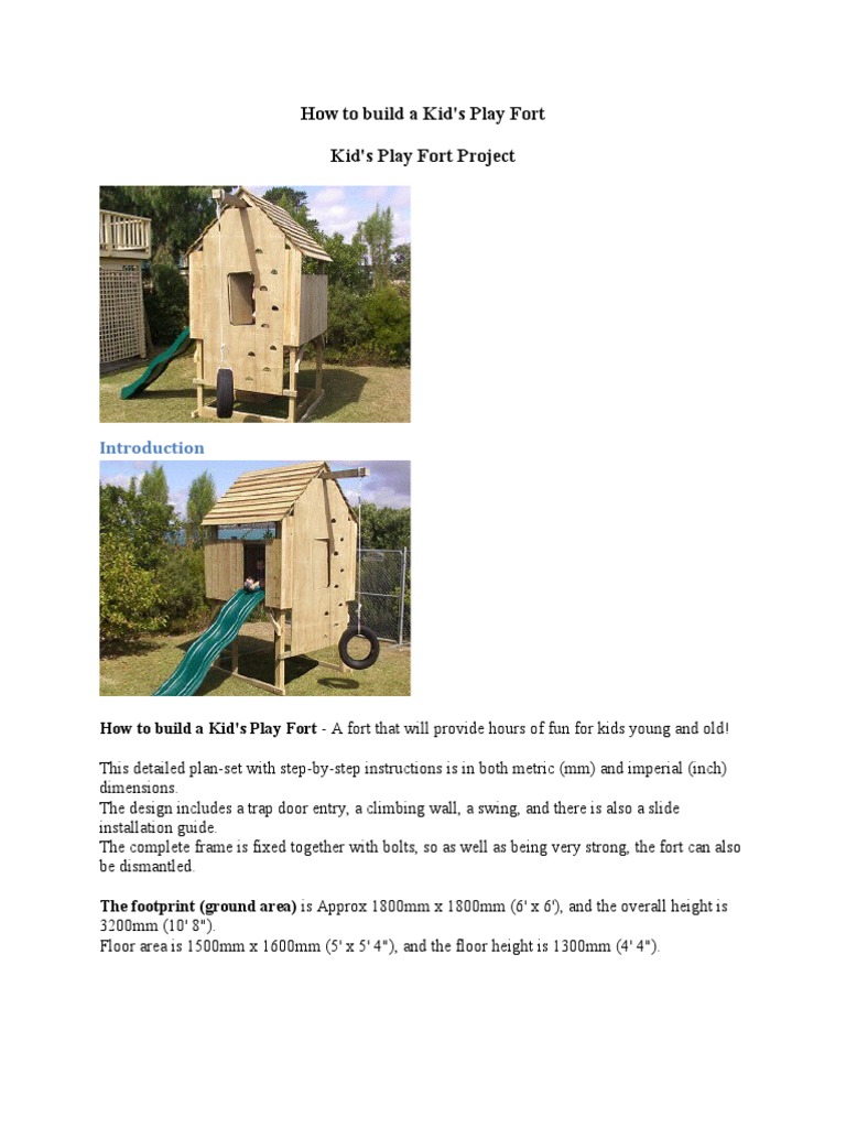 How To Build A Kid Fort | PDF | Screw | Lumber