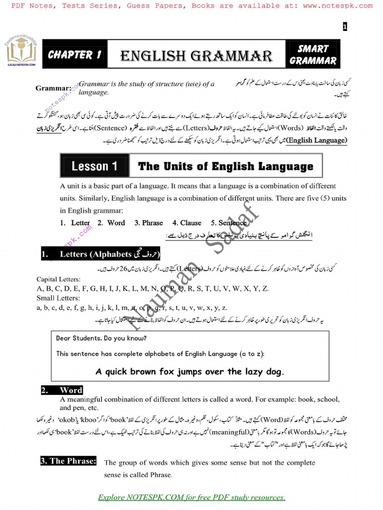 Basics of Eng. Grammar - Nauman Sadaf | PDF