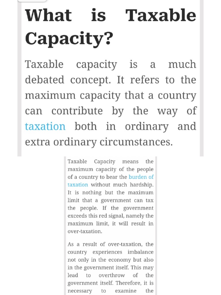 Taxable Capacity | PDF