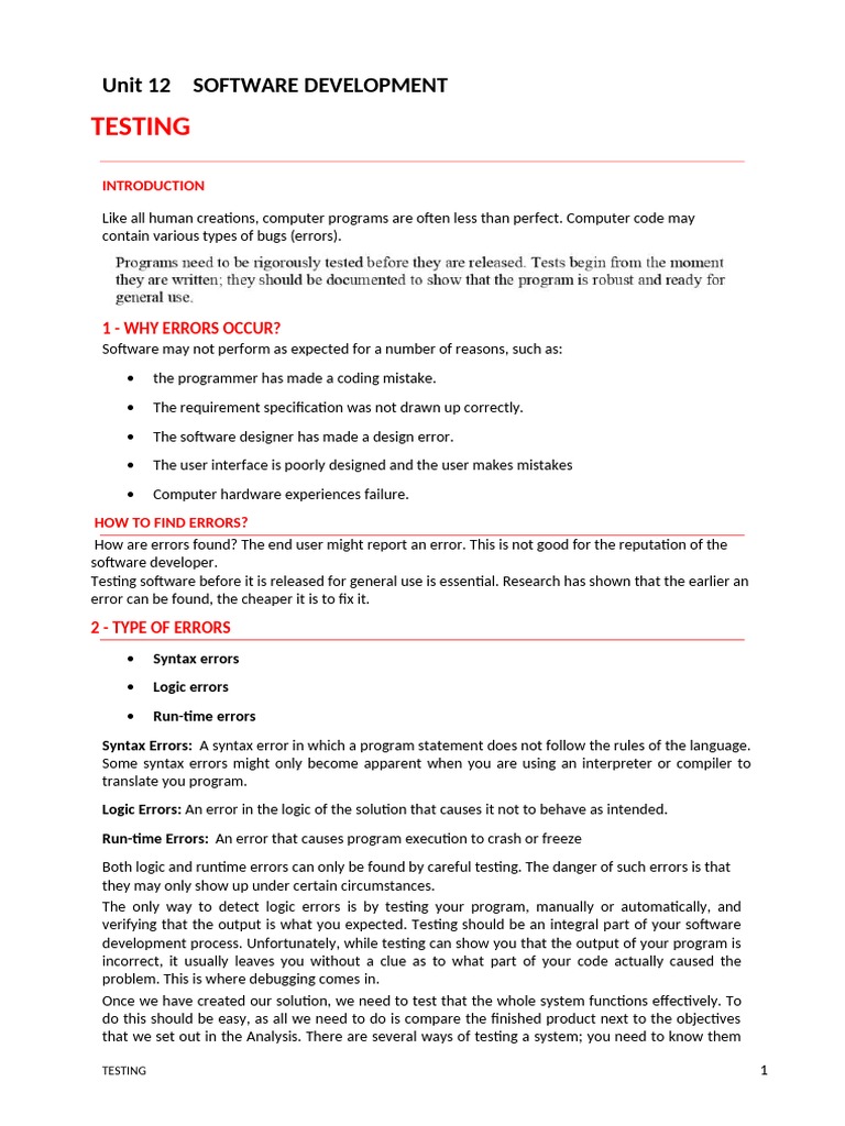 Software Testing: Types and Methods | PDF | Software Testing | Programming