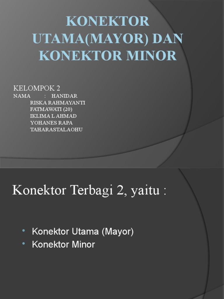 Konektor Mayor Dan Minor | PDF
