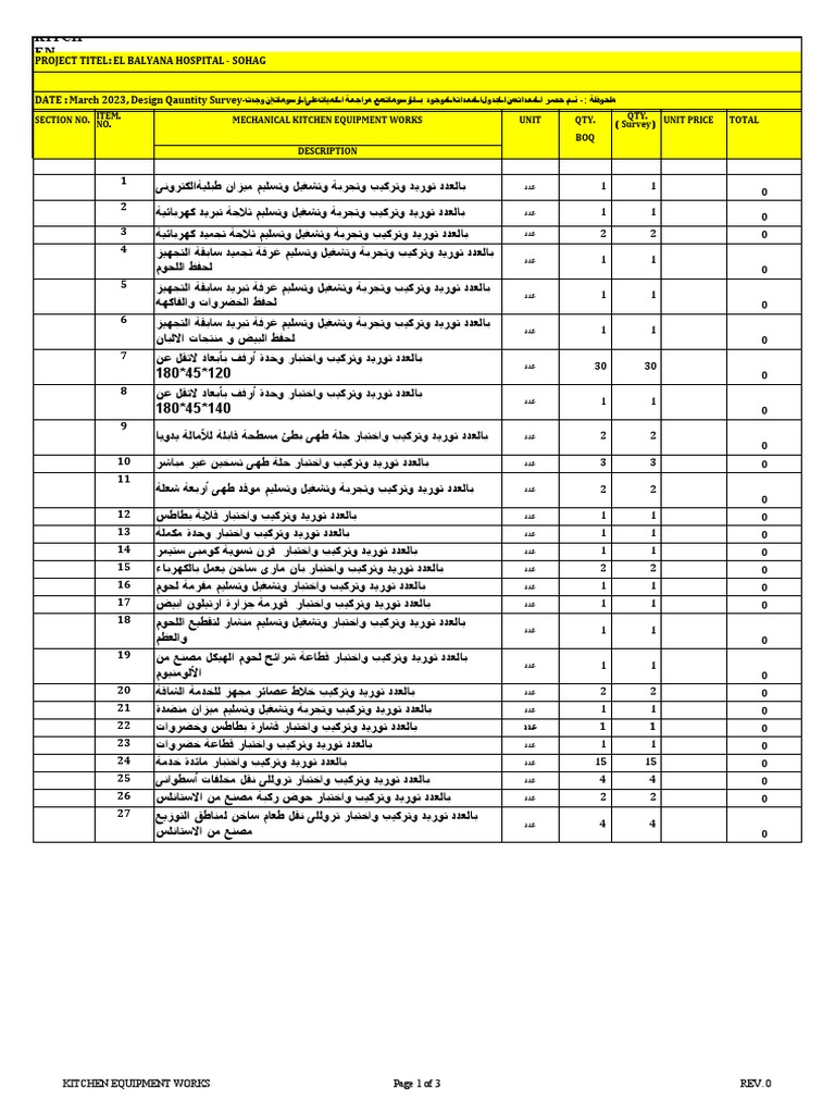 14 - KITCHEN Equipment Works BOQ | PDF