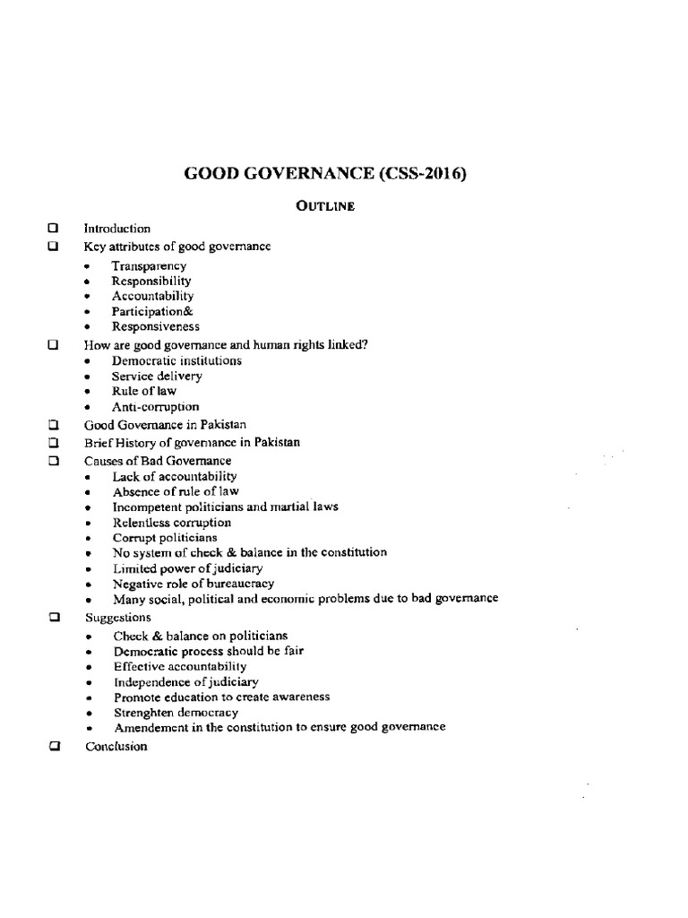 Good Governance | PDF