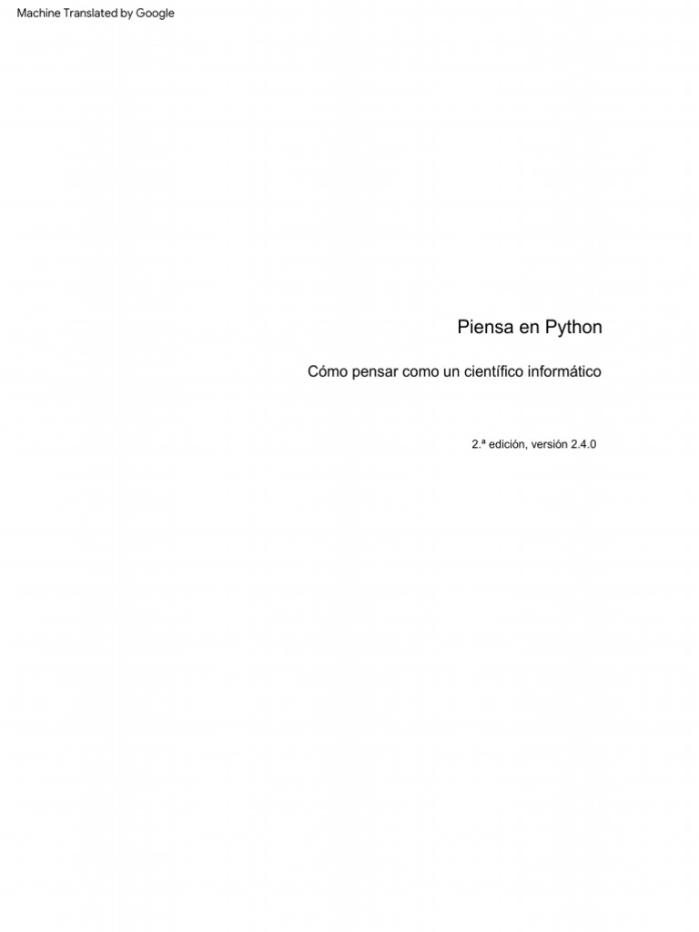 Think Python Español | PDF | Python (lenguaje de programación ...