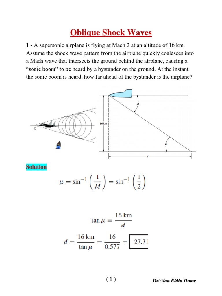 Solved Problems of Chapter 2 - B Oblique Shock Wave | PDF