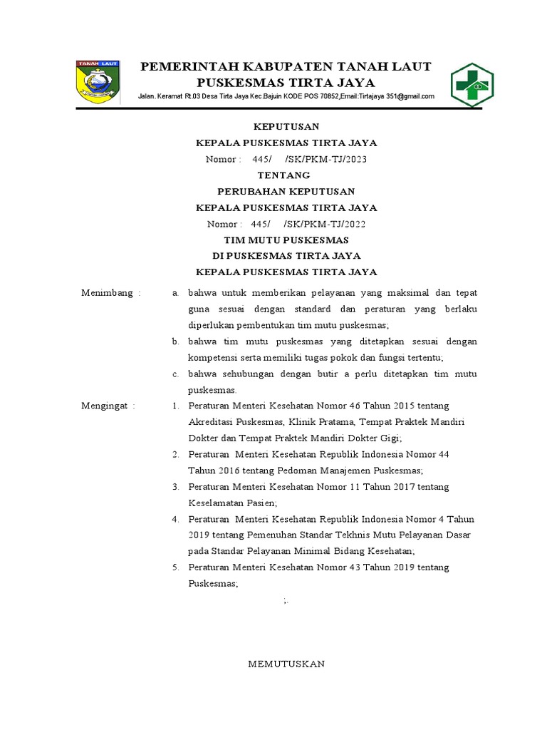 SK Tim Mutu 2023 | PDF