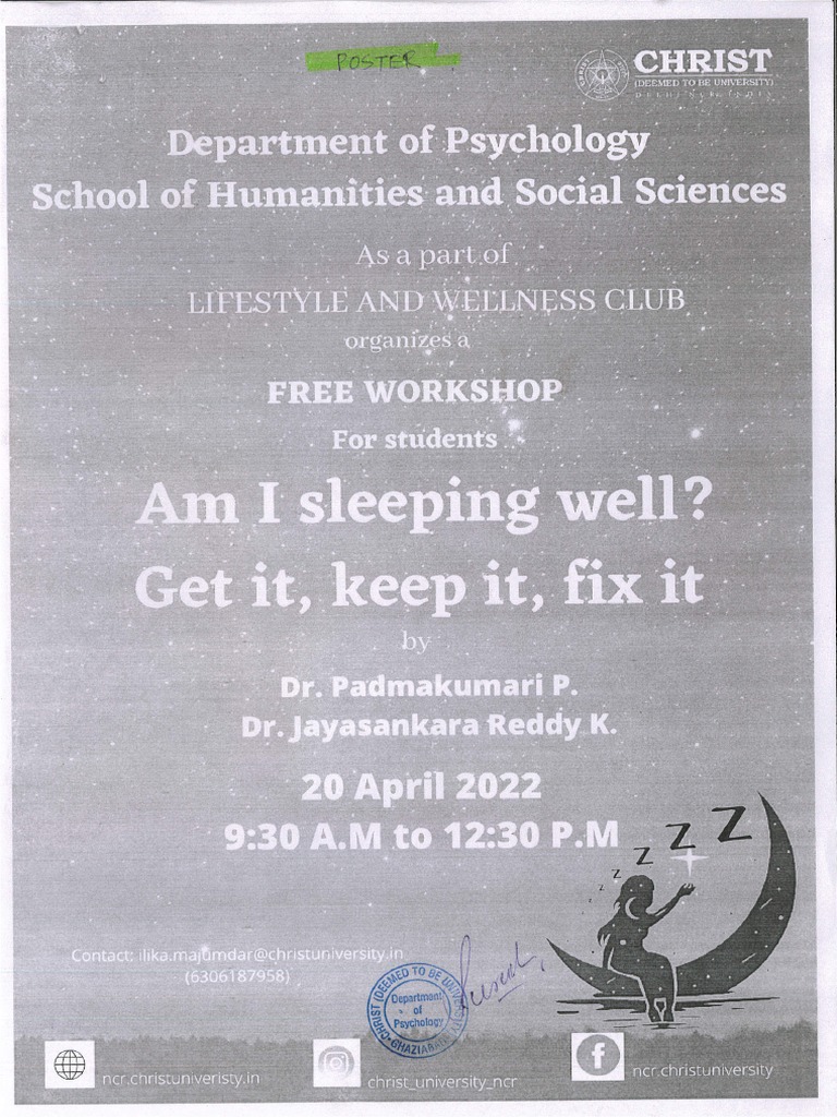 Sleep Workshop Signed and Scanned | PDF