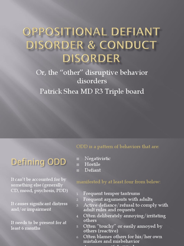 Oppositional Defiant Disorder | PDF | Attention Deficit Hyperactivity ...